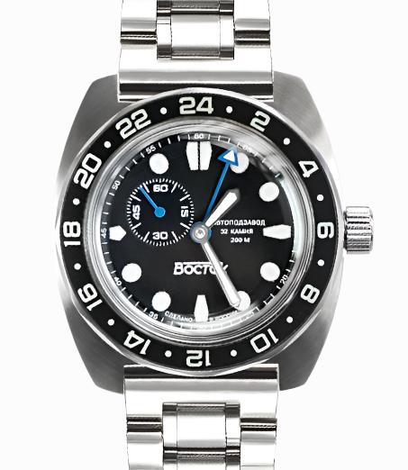 Vostok Amphibia 17036B GMT Batman Watch | Scubadudestore – ScubaDudeStore